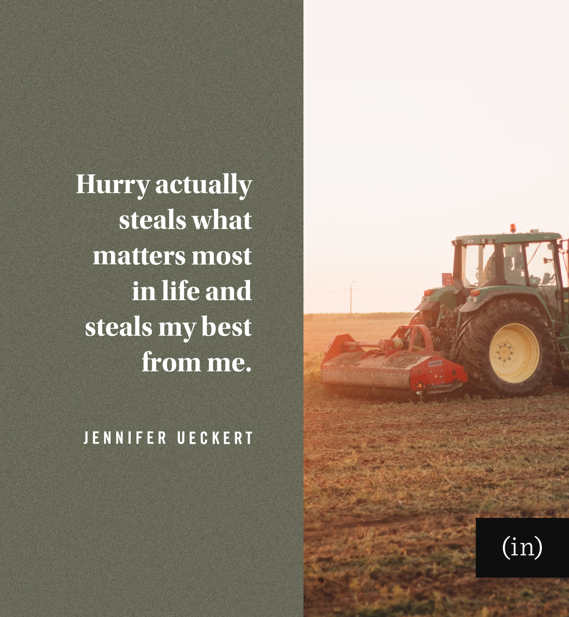 We Could All Use Some Time Driving Behind a Combine – (in)courage