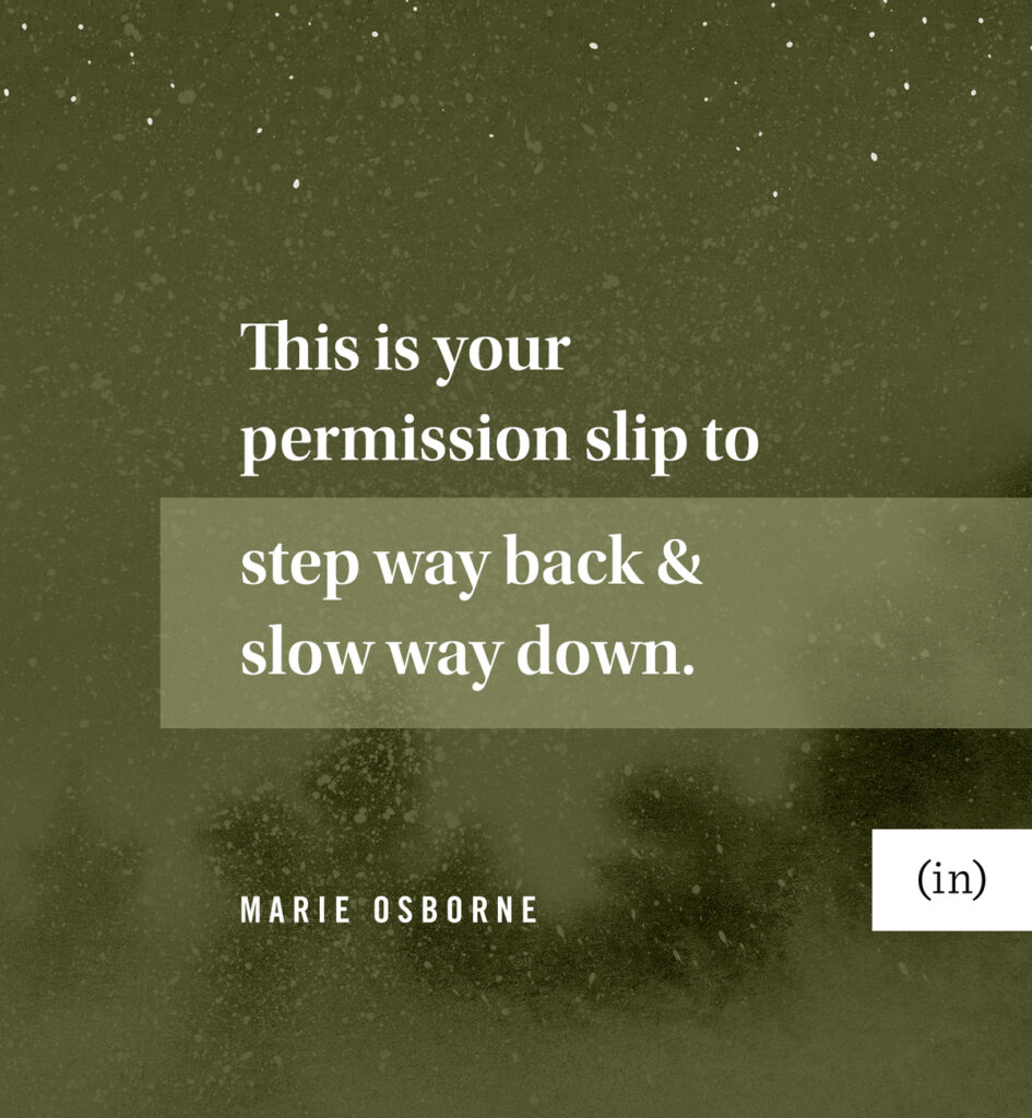This Is Your Permission Slip to Step Way Back – (in)courage